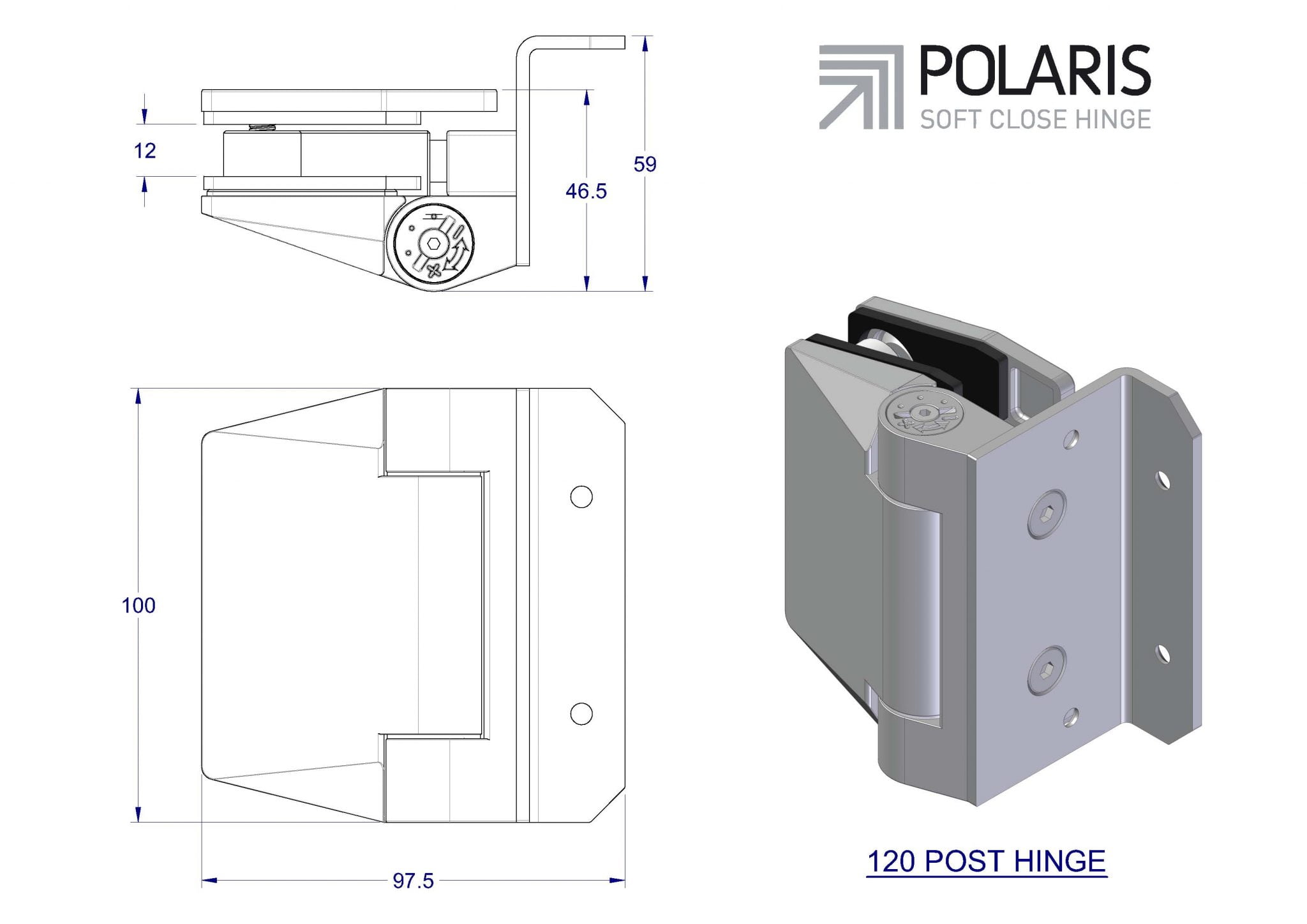Polaris Soft Close Hinge | ClearView Glass Solutions